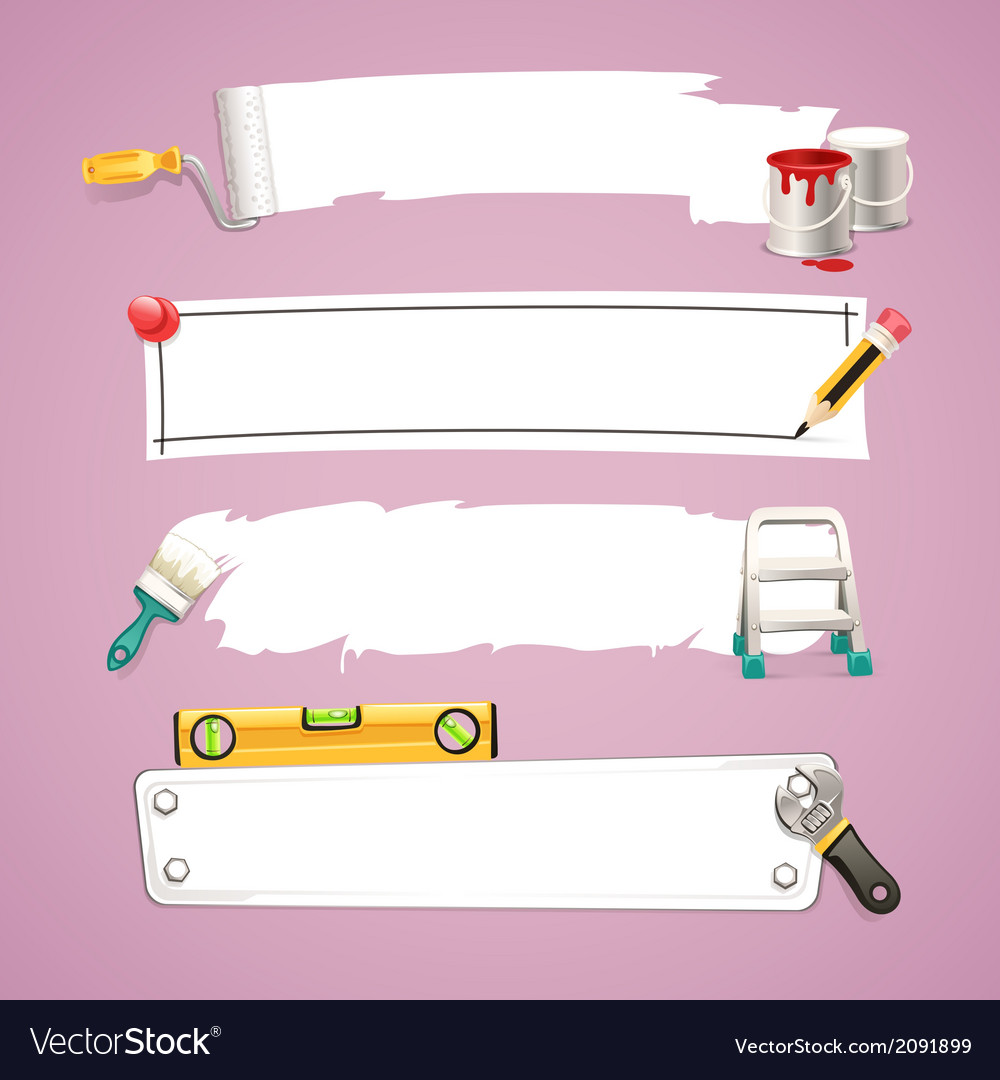 Construction tools design elements set Royalty Free Vector