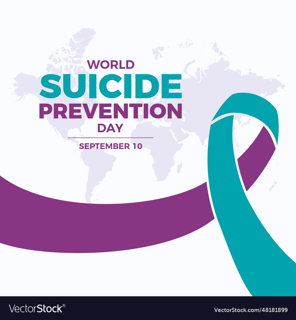 World suicide prevention day poster Royalty Free Vector
