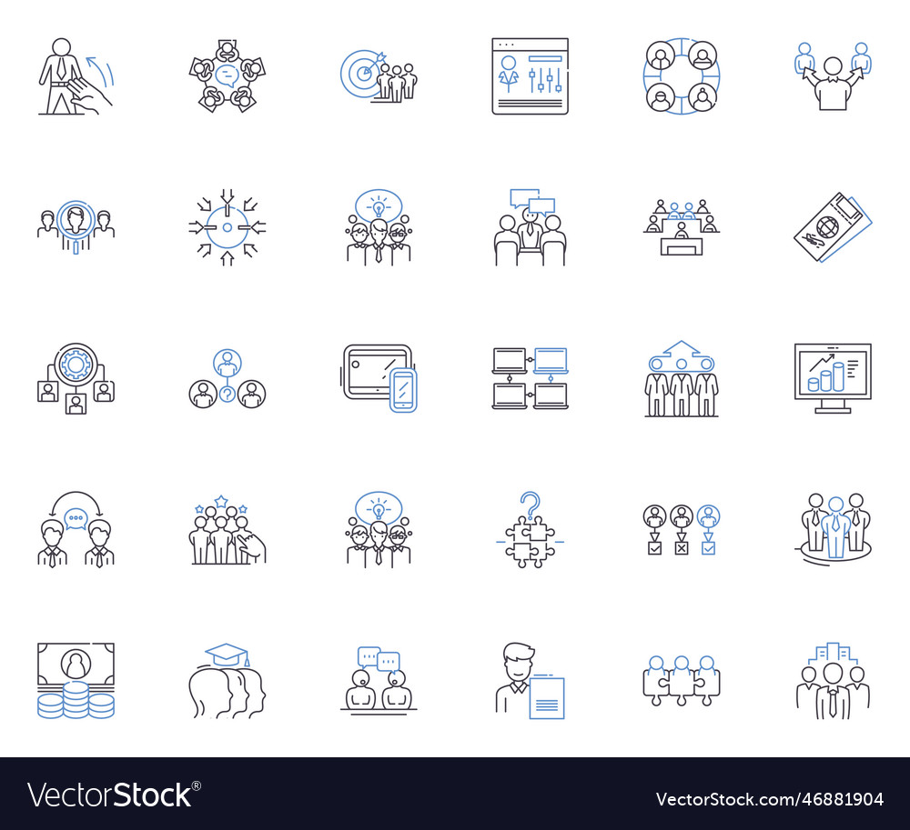 Brainstorming And Ideation Line Icons Collection Vector Image