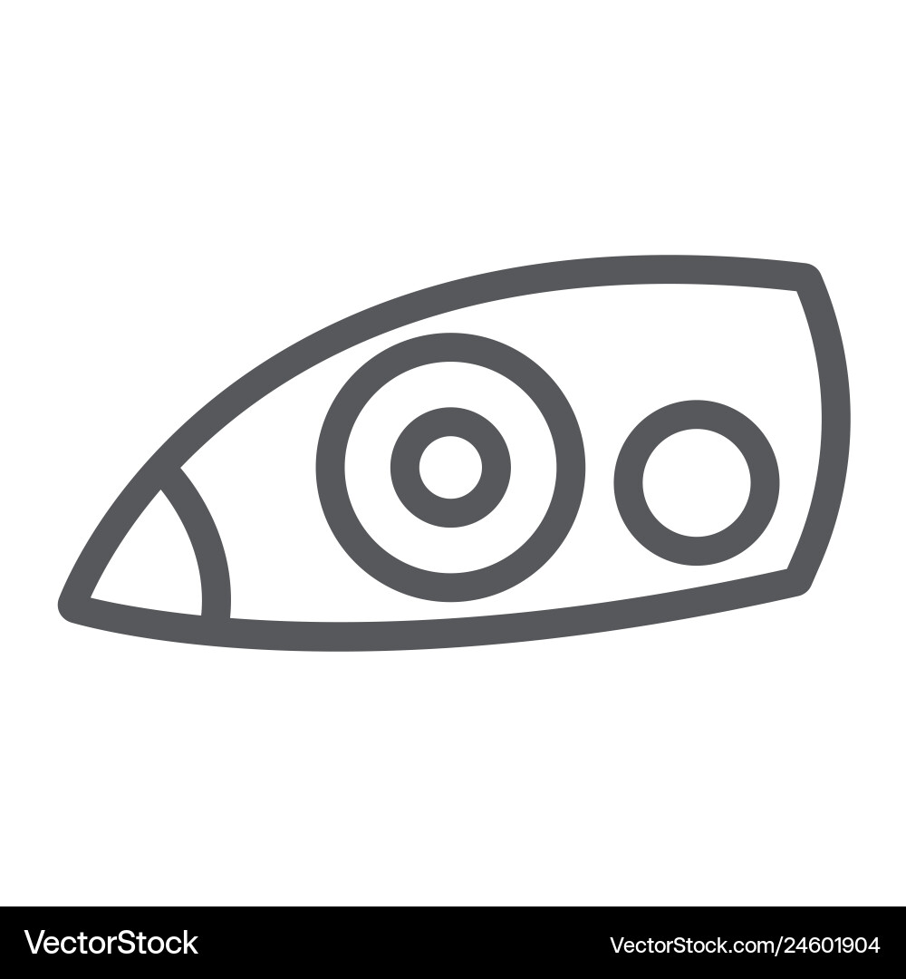 Car headlight line icon auto and part car light Vector Image