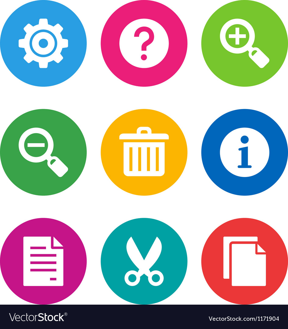 Color basic interface icons Royalty Free Vector Image