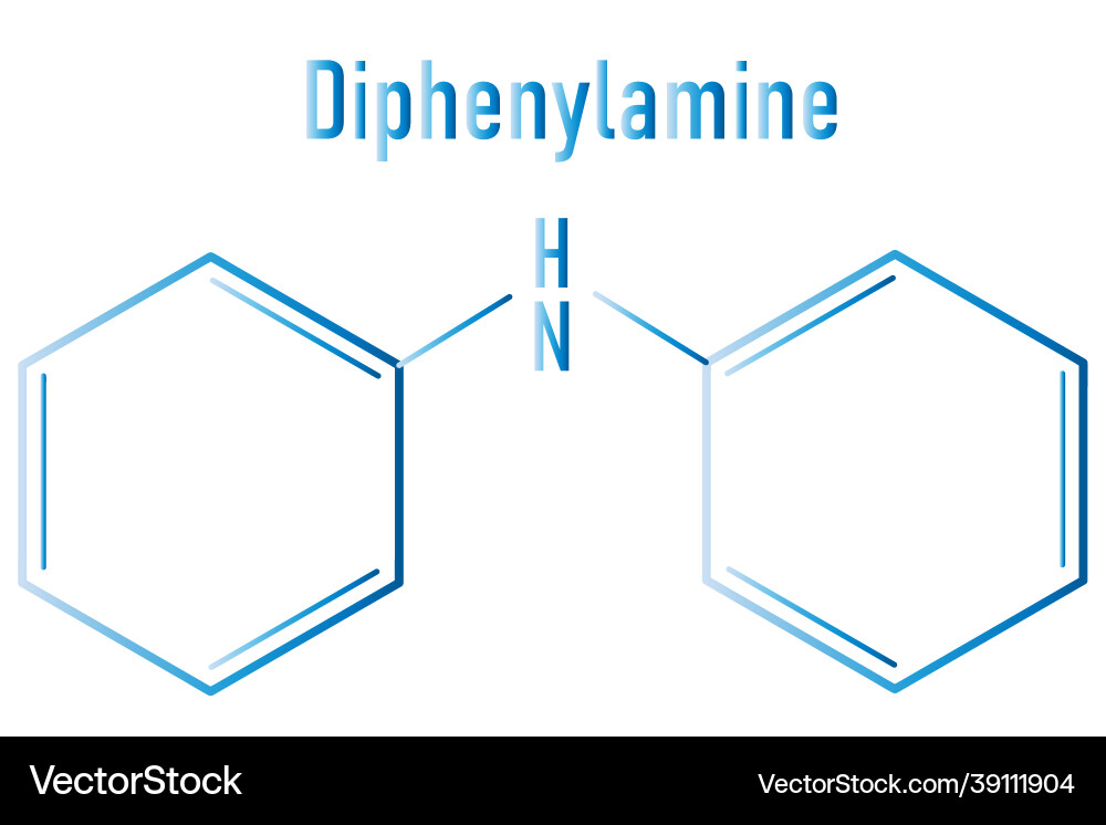 Diphenylamine chemical formula Royalty Free Vector Image