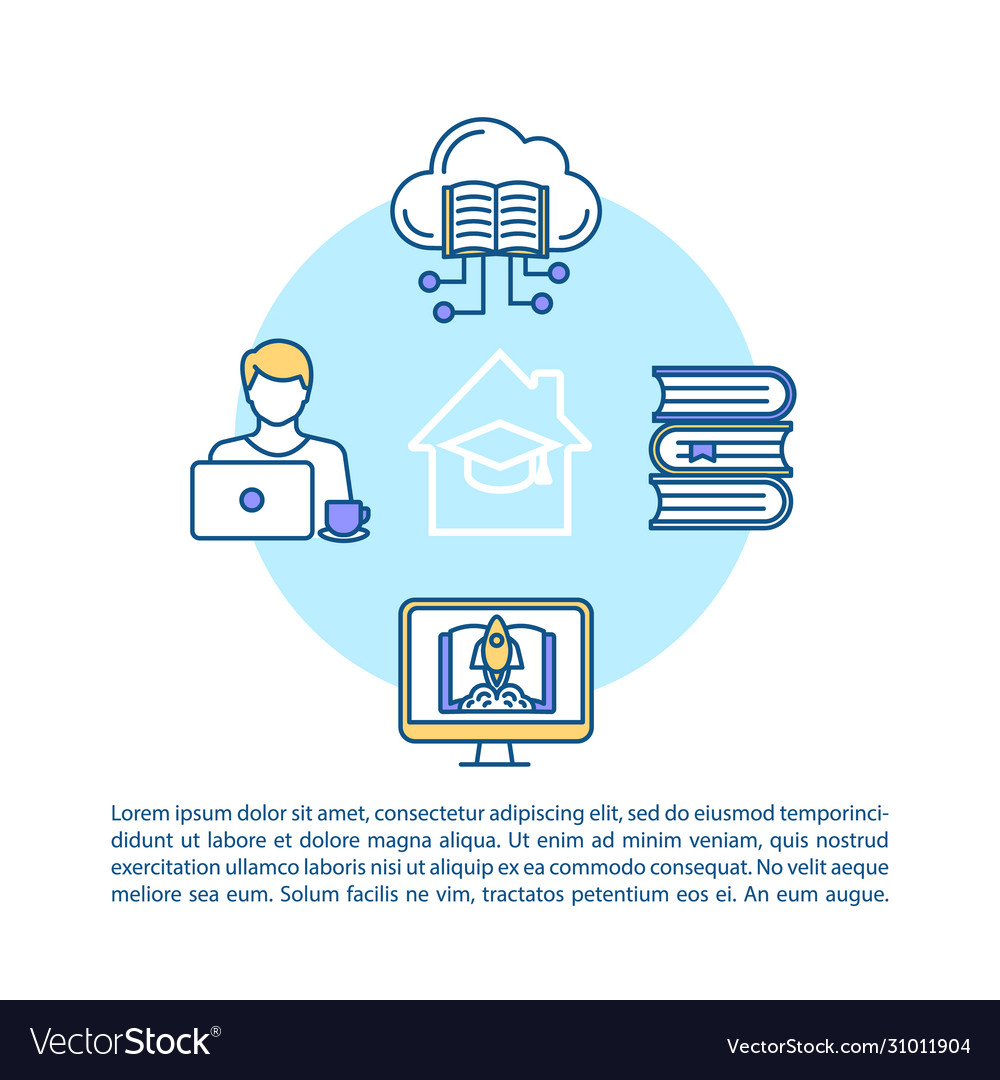 Distance learning and remote working concept icon Vector Image