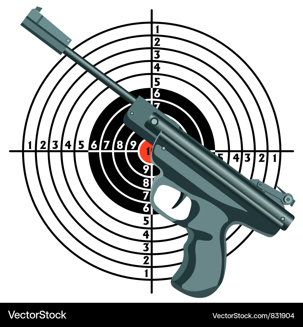 Firearm the gun against target Royalty Free Vector Image
