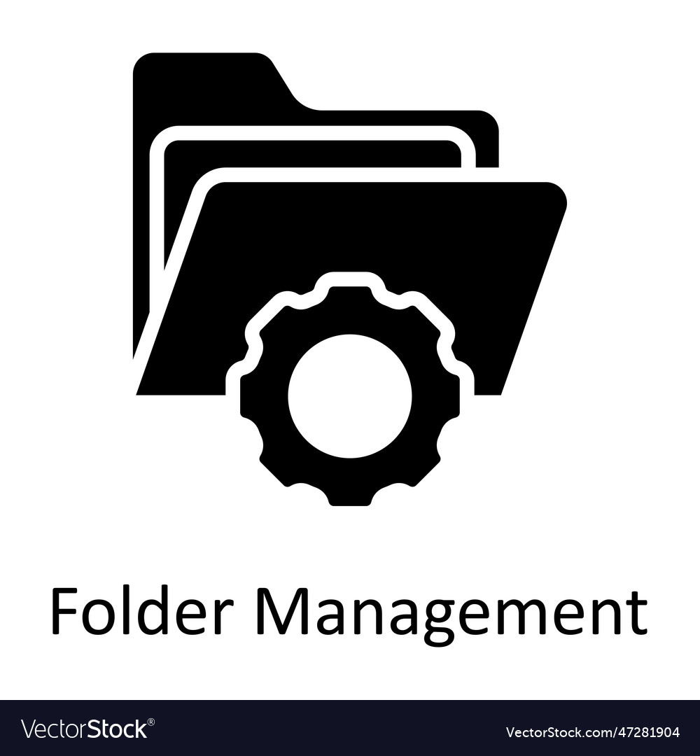 Folder management solid icon design Royalty Free Vector