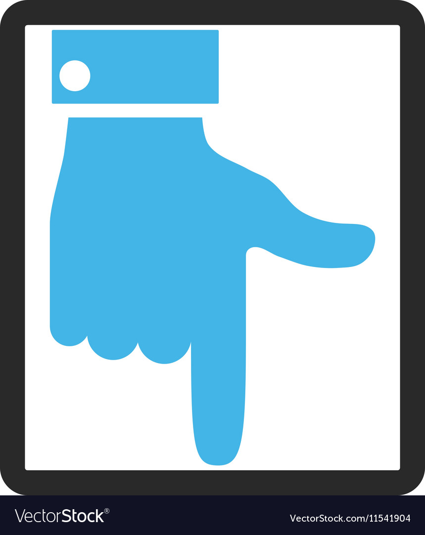 Hand pointer down framed icon Royalty Free Vector Image