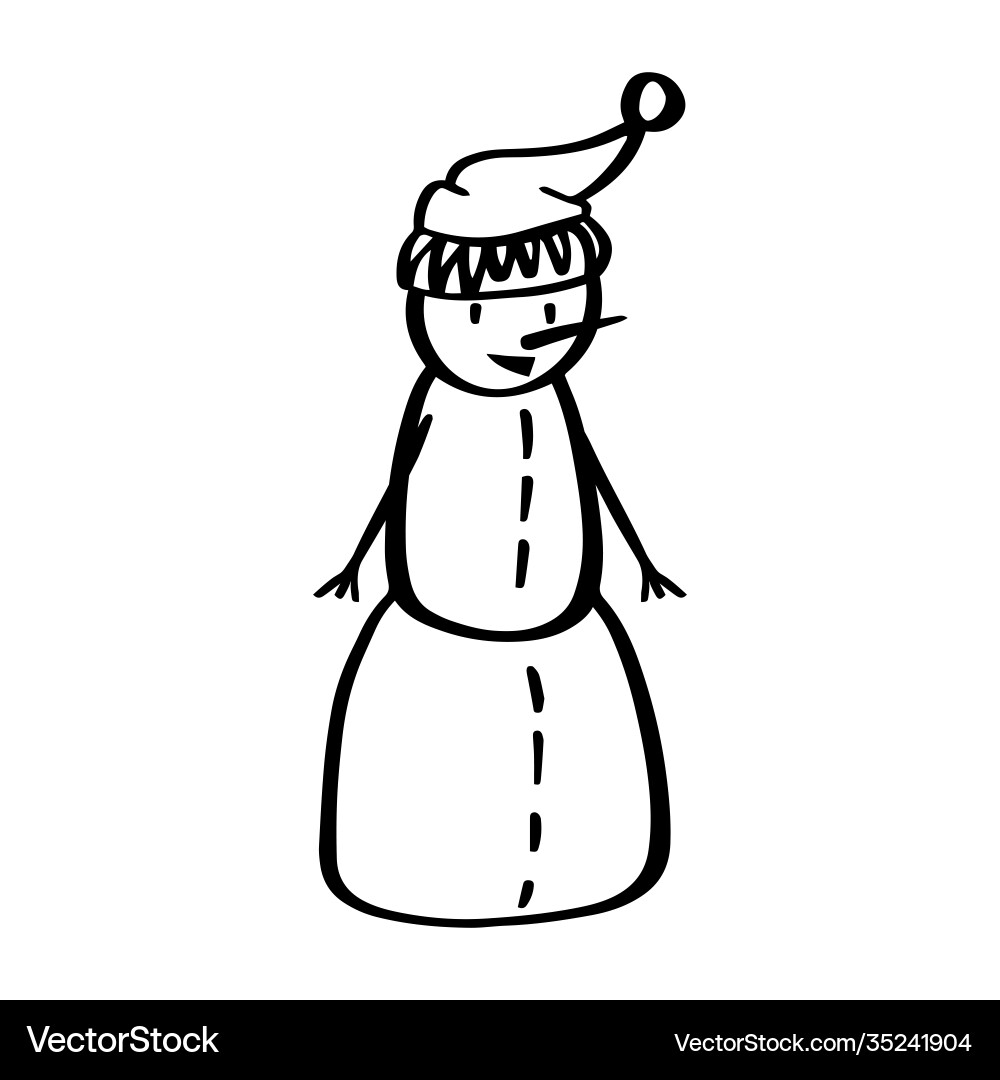Holiday doodle snowman-02 Royalty Free Vector Image