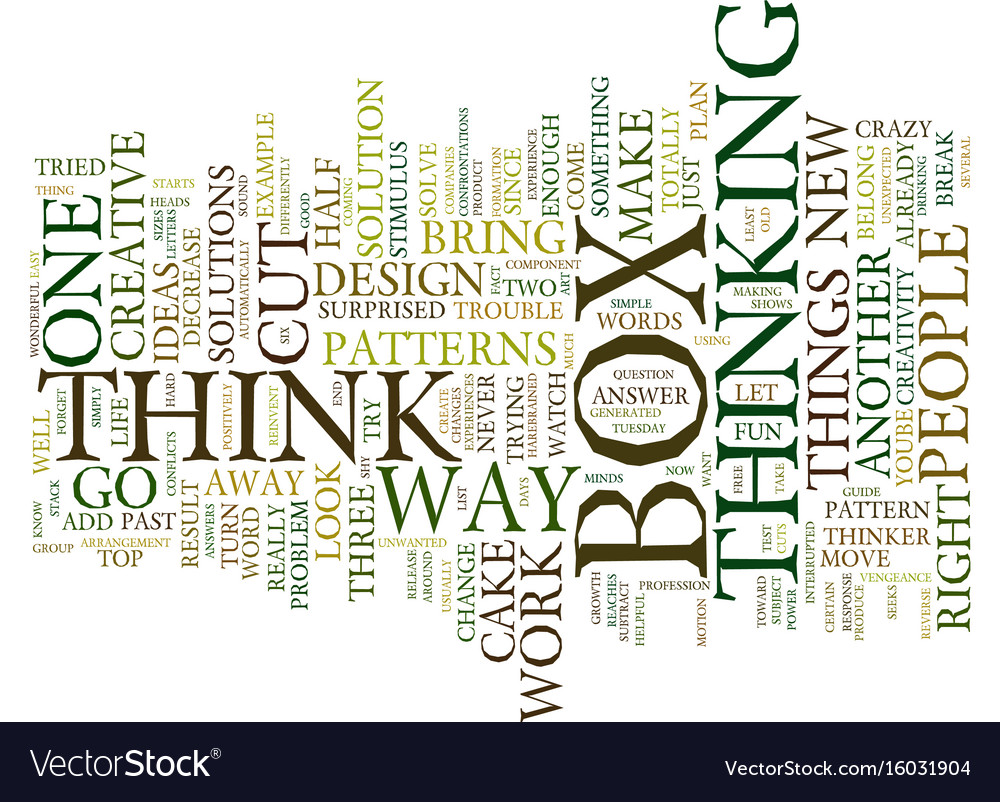 Learn to think outside box dlvy Royalty Free Vector Image