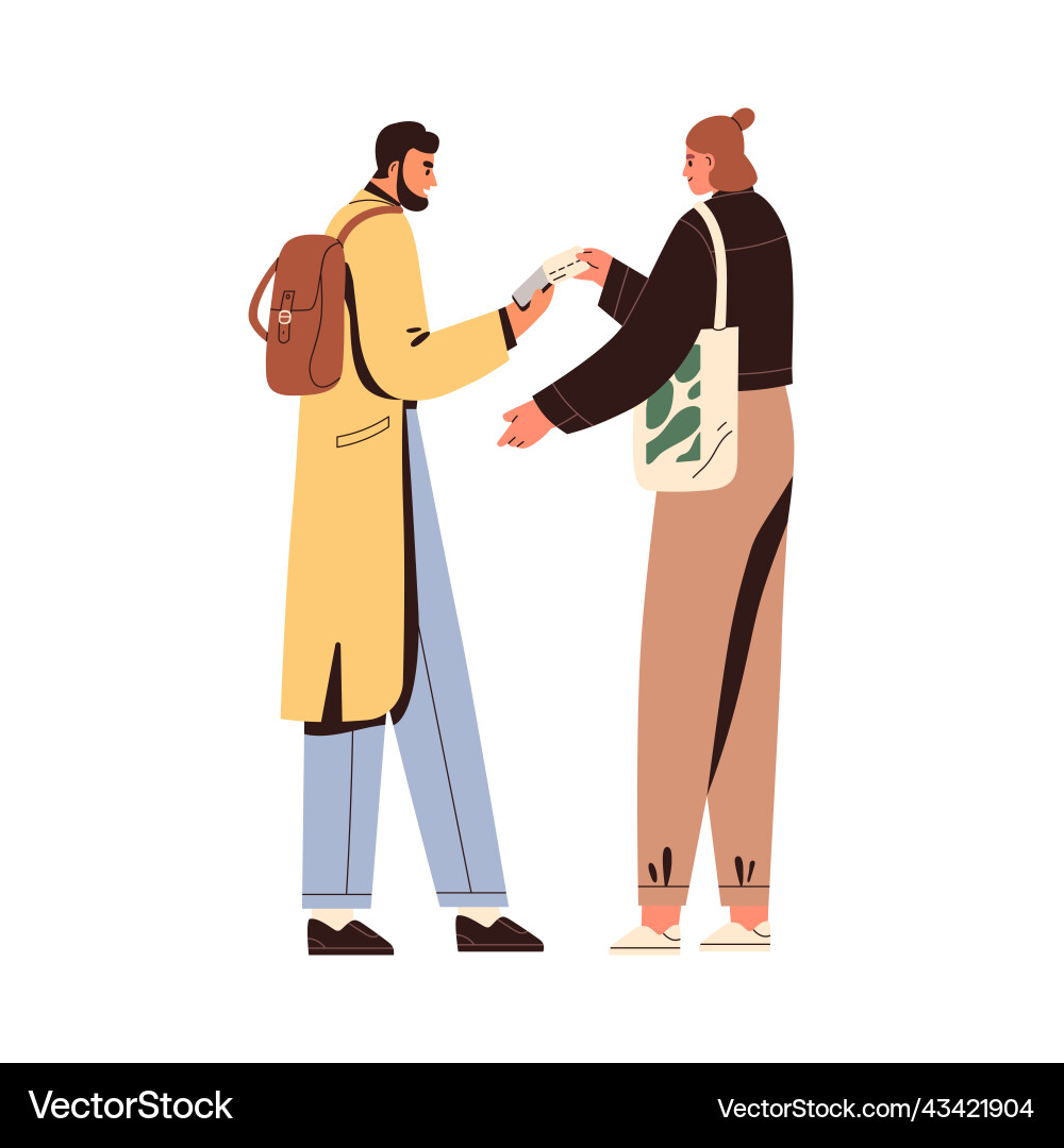 Person paying by credit bank card using Royalty Free Vector