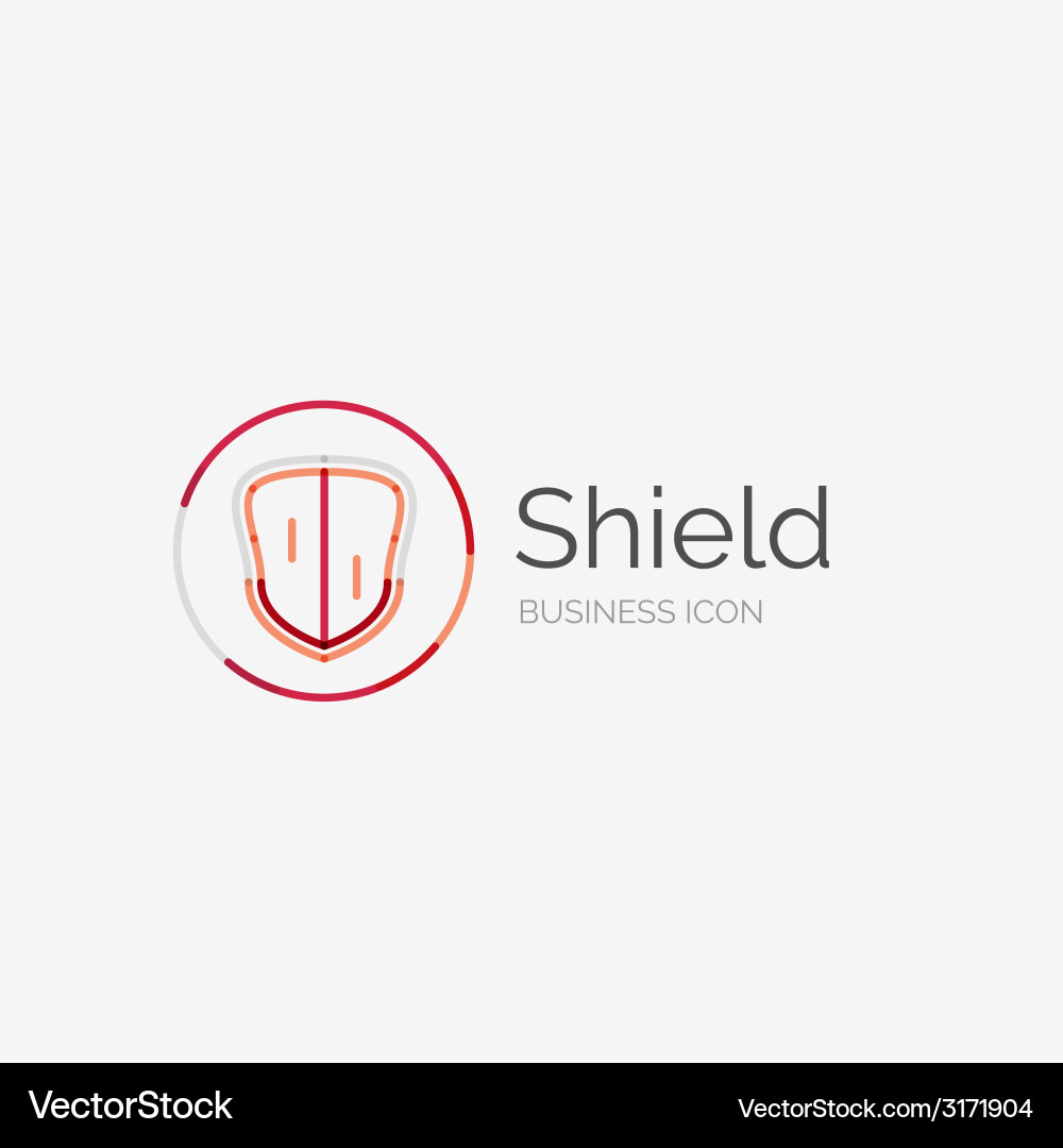 Thin line neat design logo shield icon Royalty Free Vector