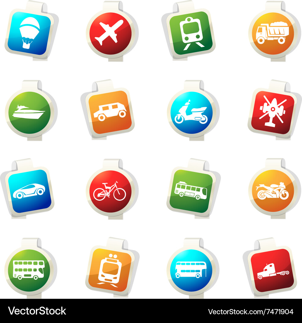 Transport types icons set Royalty Free Vector Image