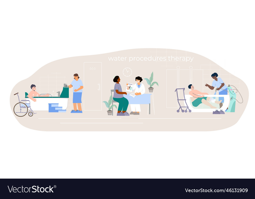 Medical Water Procedures Composition Royalty Free Vector