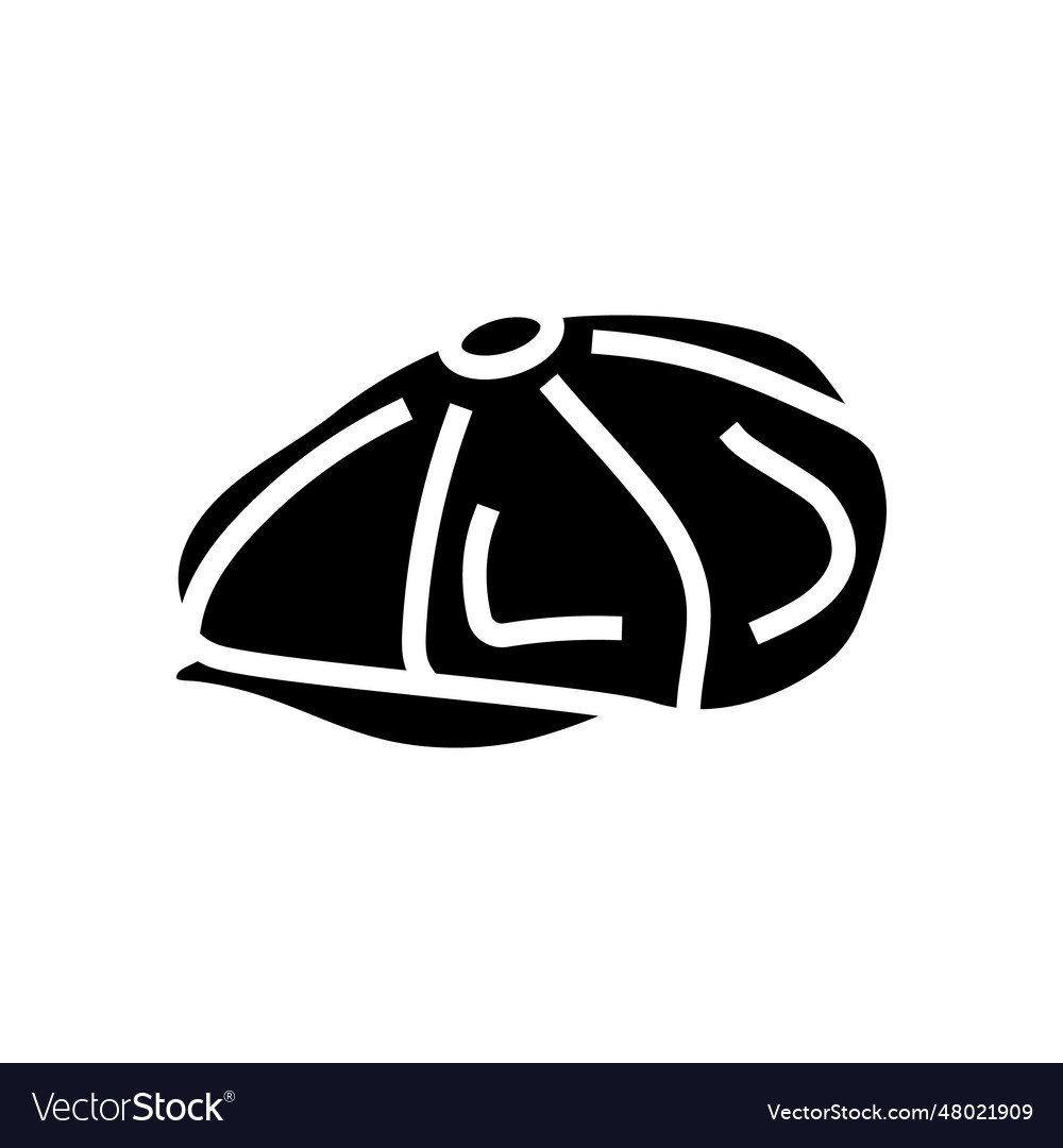Newsboy hat cap glyph icon Royalty Free Vector Image