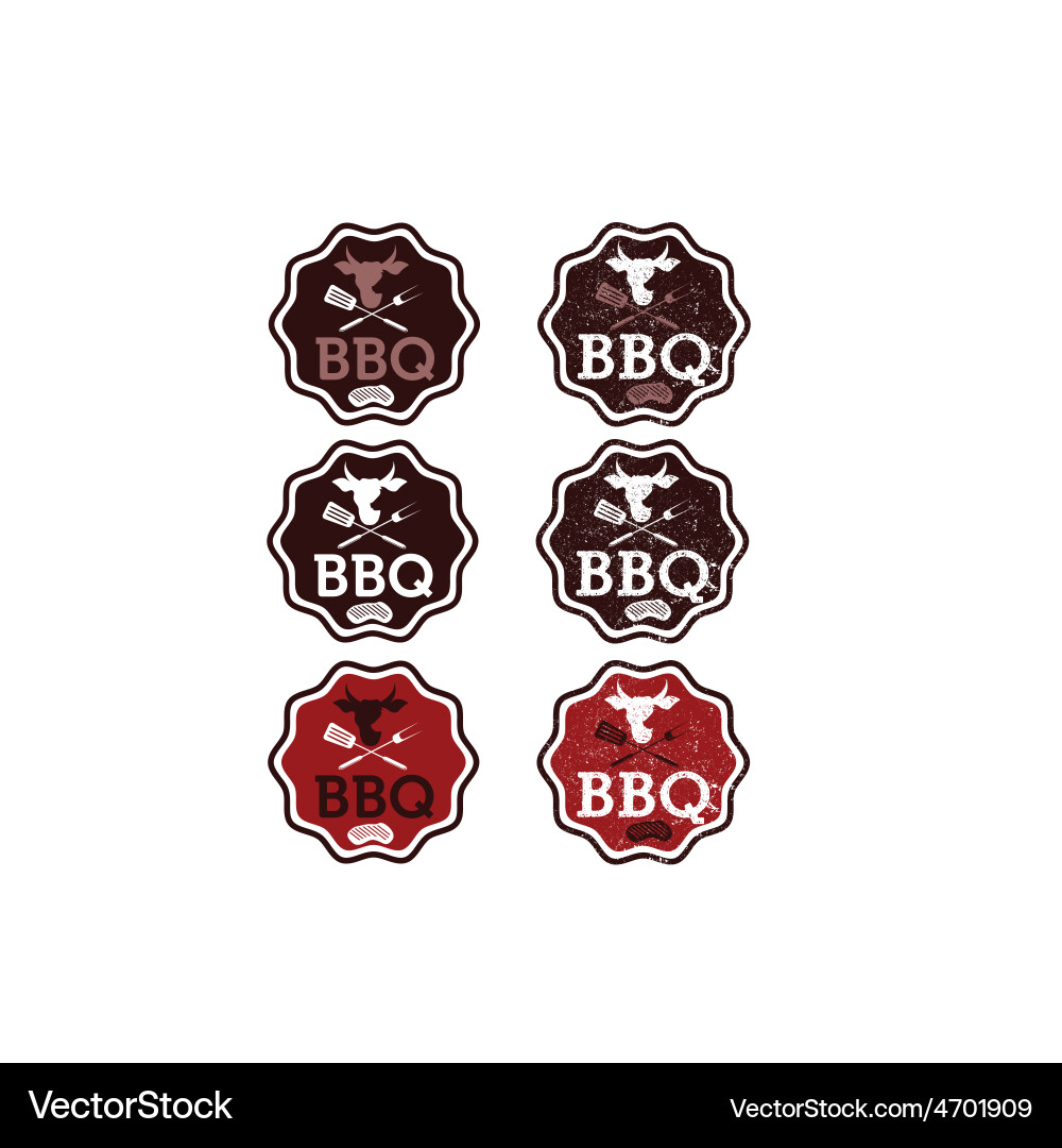 Set of bbq vintage labels Royalty Free Vector Image