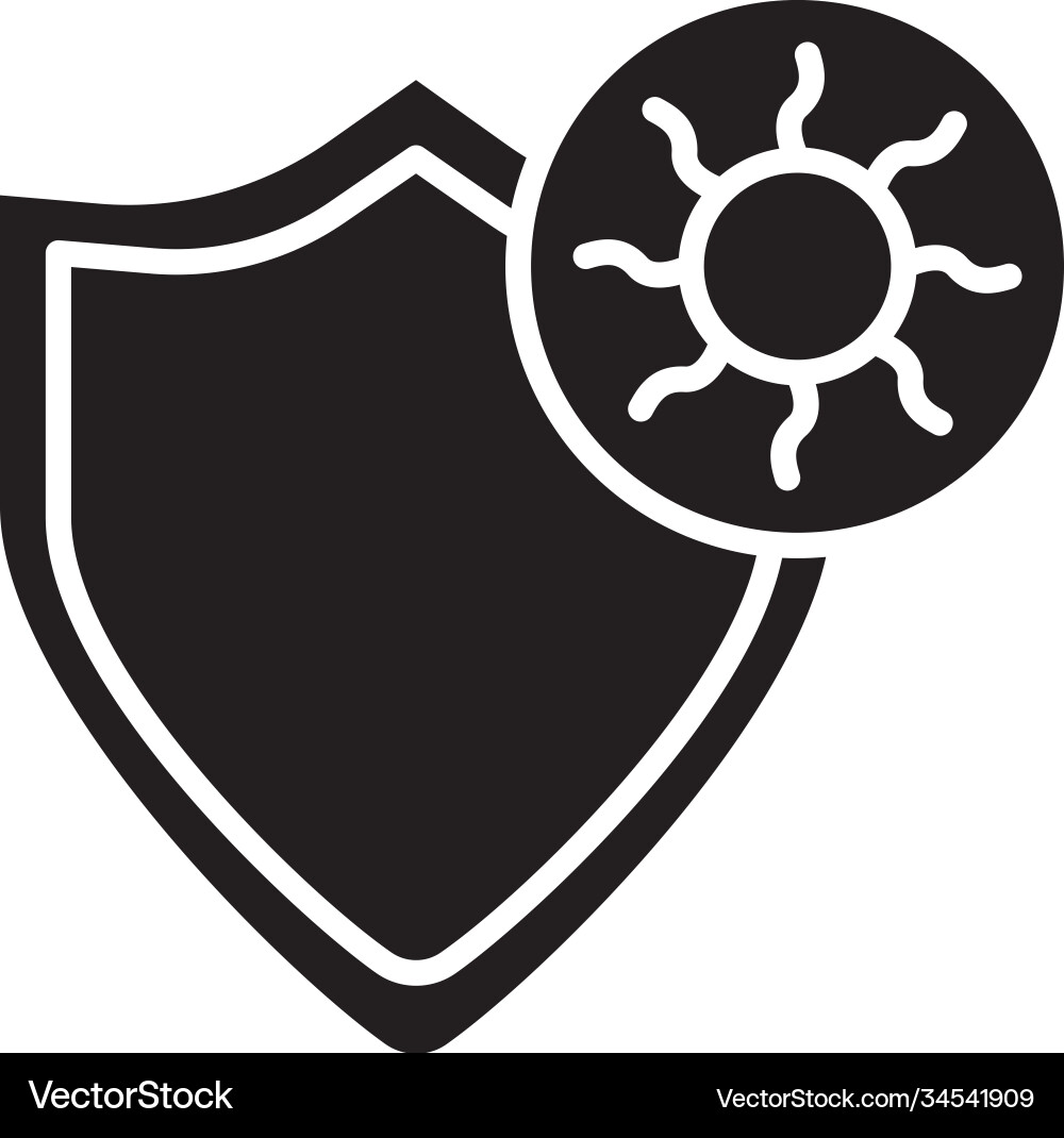Shield with covid19 19 particle silhouette style Vector Image