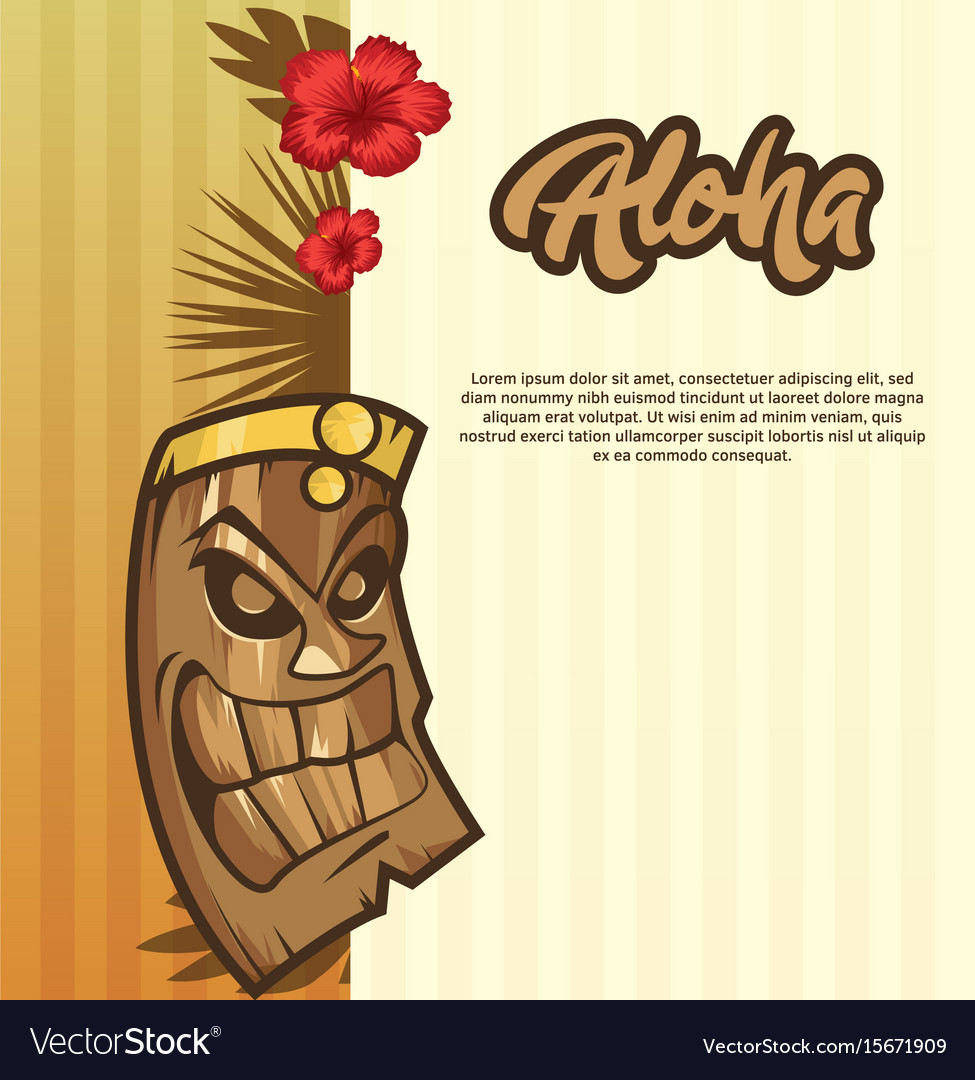 Tiki tribal mask tiki bar banner Royalty Free Vector Image Tiki tribal mask tiki bar banner Royalty Free Vector Image