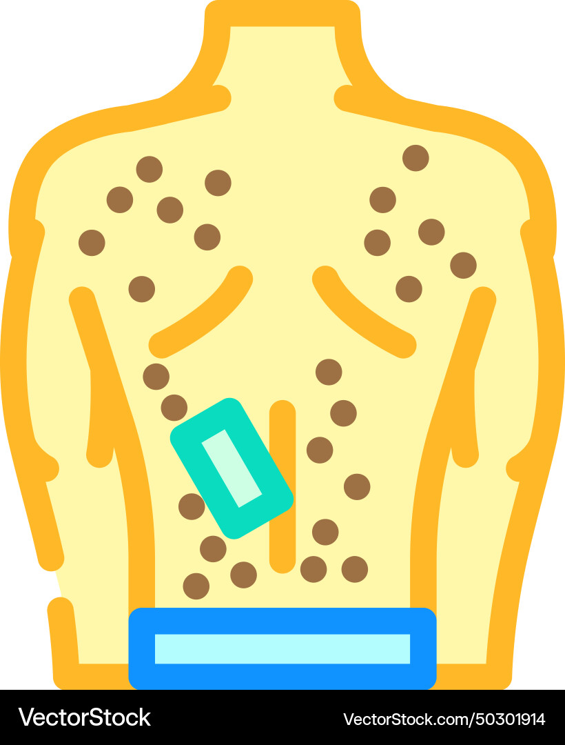 Back waxing female color icon Royalty Free Vector Image