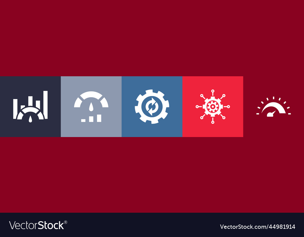 Benchmarking icons infographic design template Vector Image