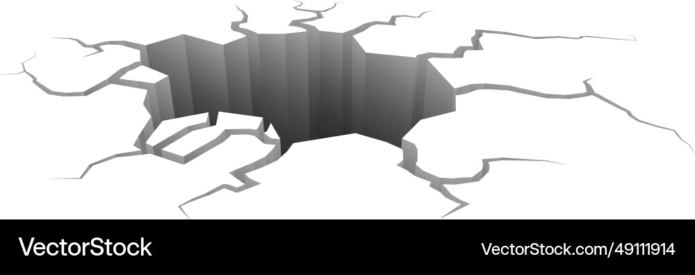 Damaged ground with surface cracks realistic Vector Image