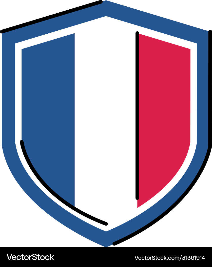 France shield line and fill style icon Royalty Free Vector