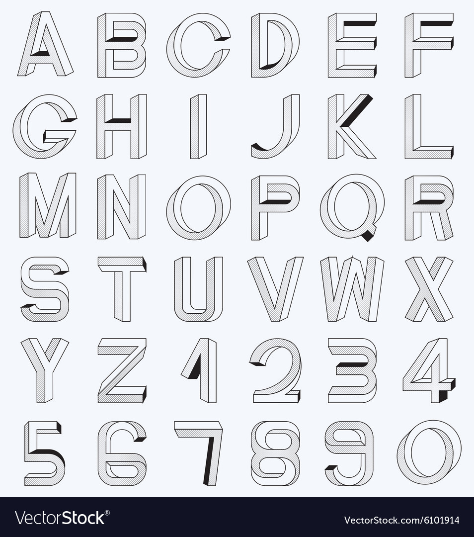 Impossible font set Royalty Free Vector Image - VectorStock