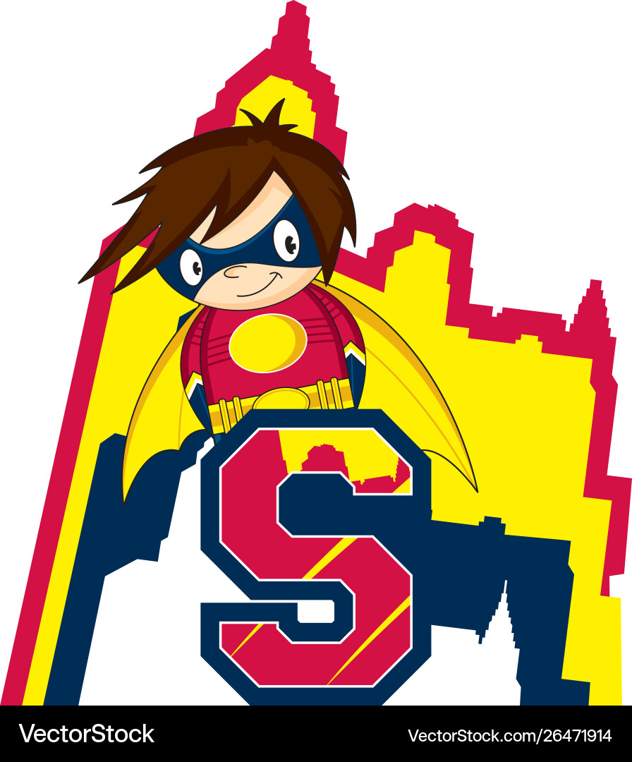 S is for superhero Royalty Free Vector Image - VectorStock