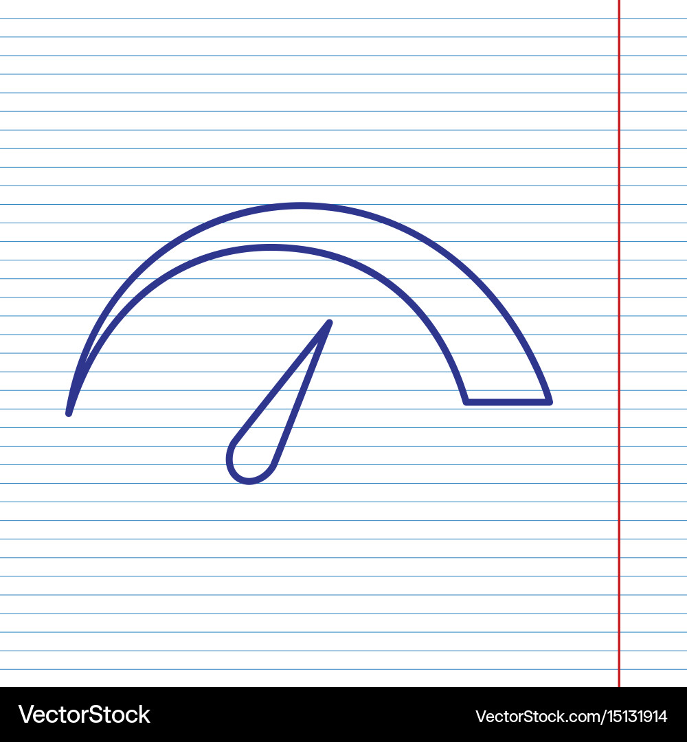 Speedometer sign navy line Royalty Free Vector Image