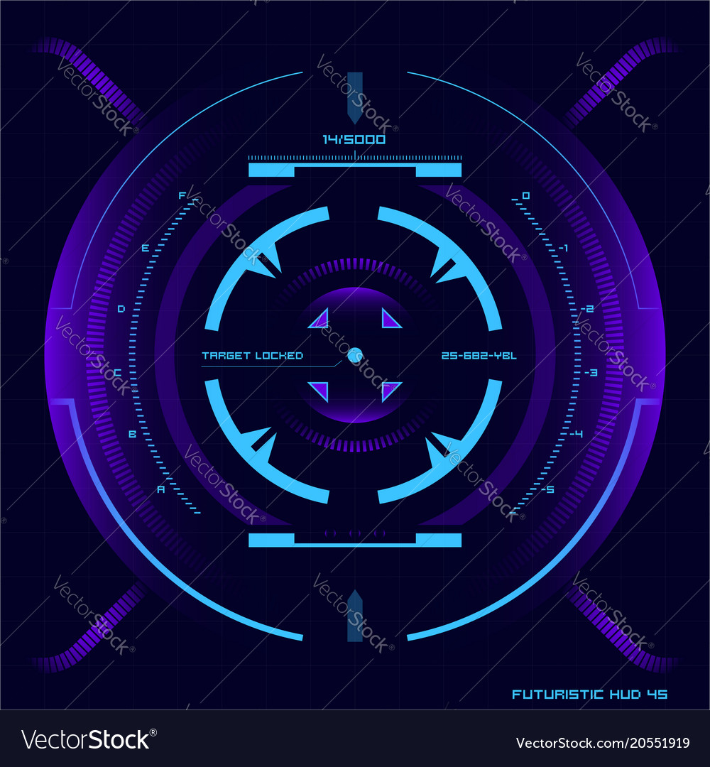 Futuristic touch screen user interface hud Vector Image Futuristic touch screen user interface hud Vector Image