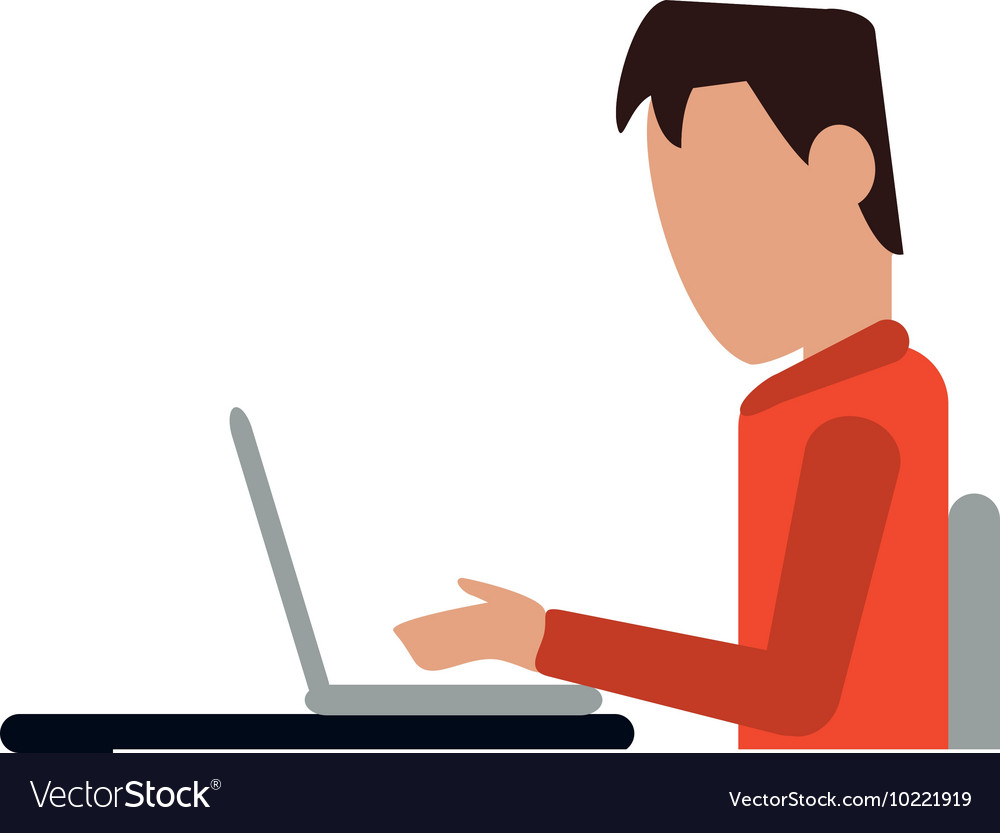 Person using laptop icon Royalty Free Vector Image Person using laptop icon Royalty Free Vector Image