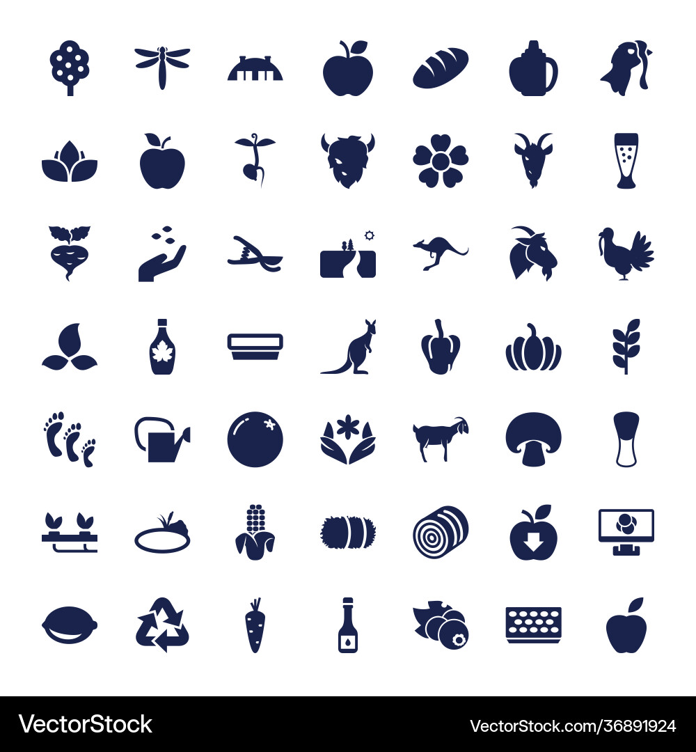 49 natural icons Royalty Free Vector Image - VectorStock