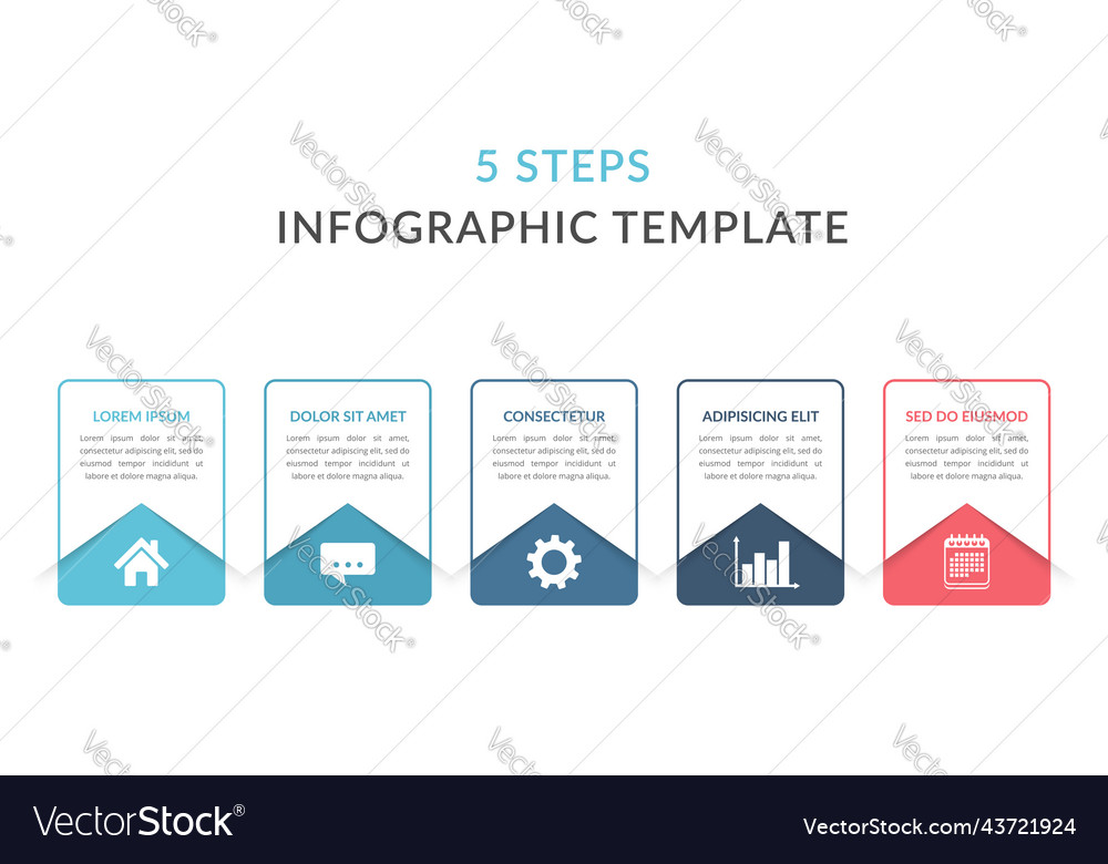 5 steps - infographic template Royalty Free Vector Image
