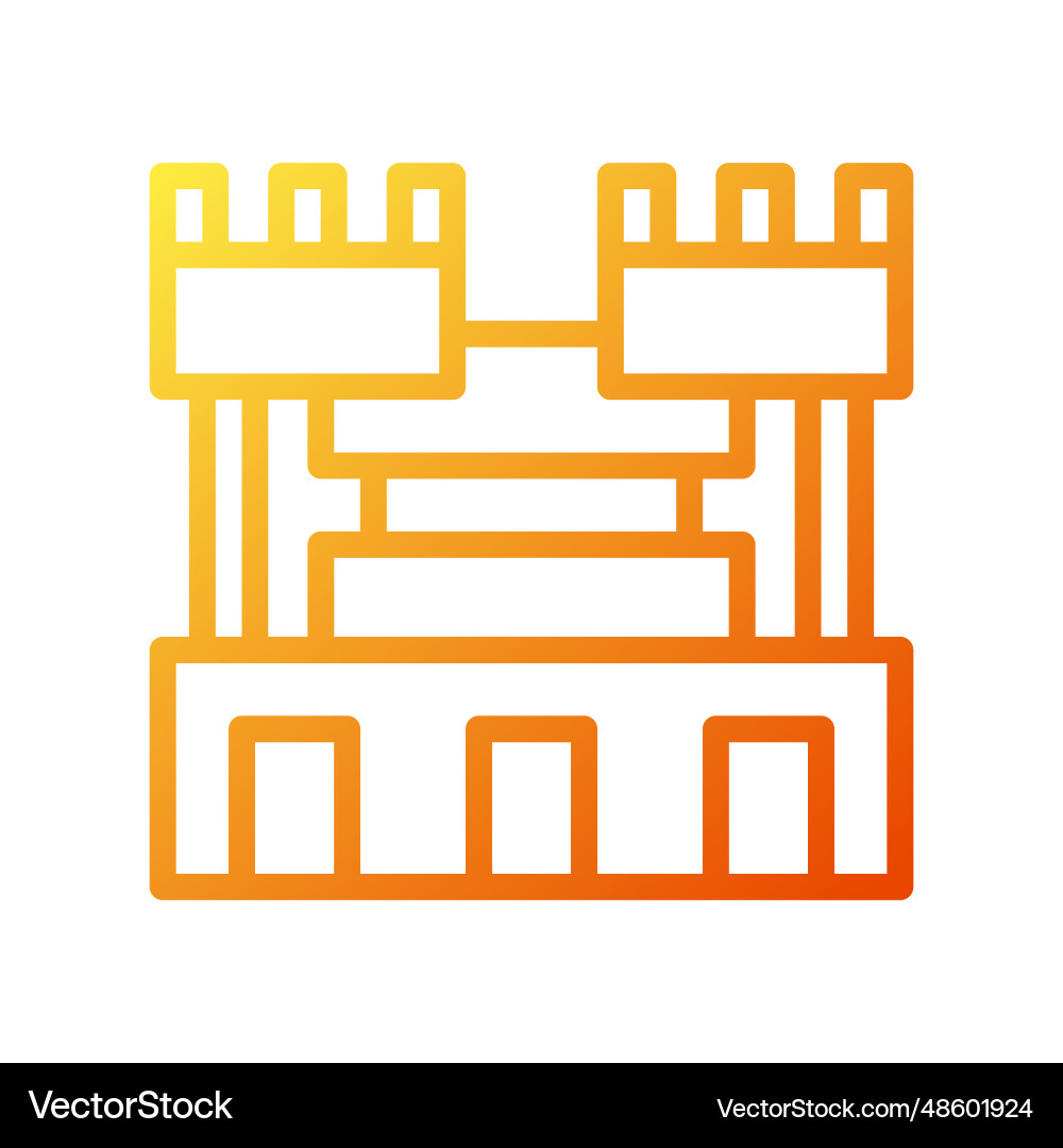 Castle icon gradient yellow orange summer beach Vector Image