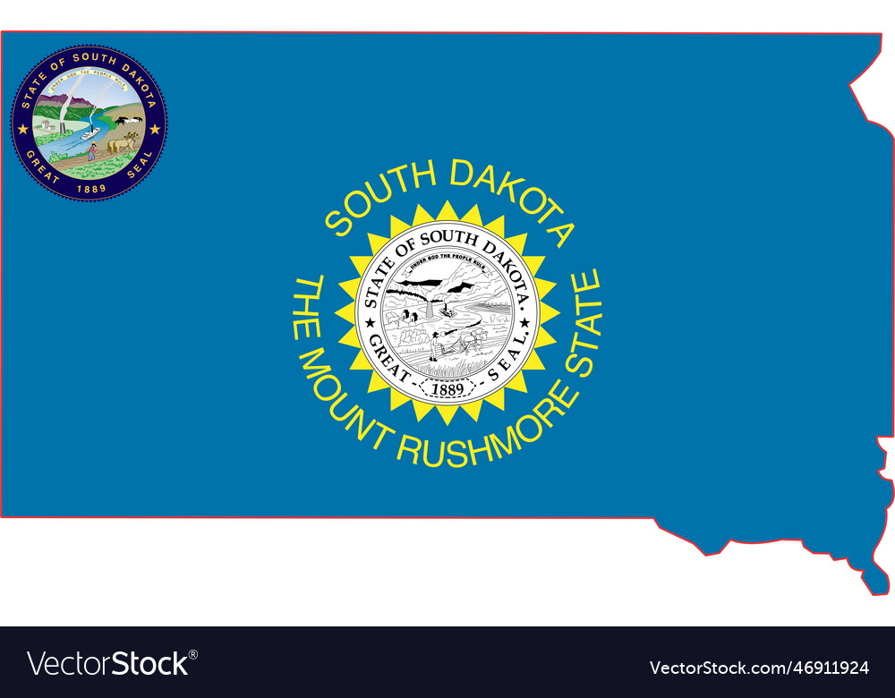 Map of south dakota state usa Royalty Free Vector Image Map of south dakota state usa Royalty Free Vector Image