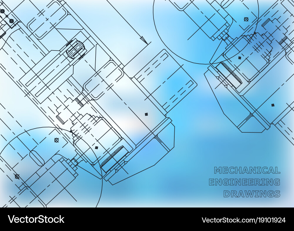 Mechanical engineering drawing blueprints Vector Image