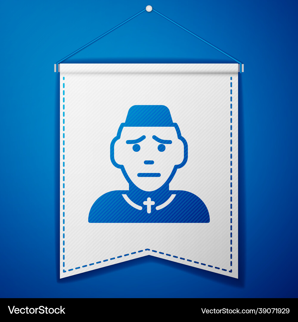 Blue priest icon isolated on background Royalty Free Vector