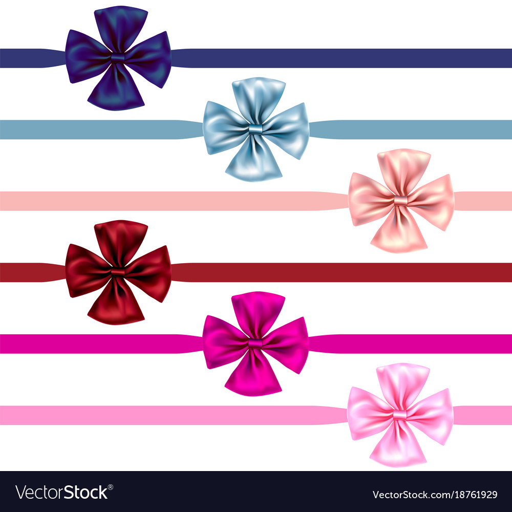 Bow and ribbon set Royalty Free Vector Image - VectorStock