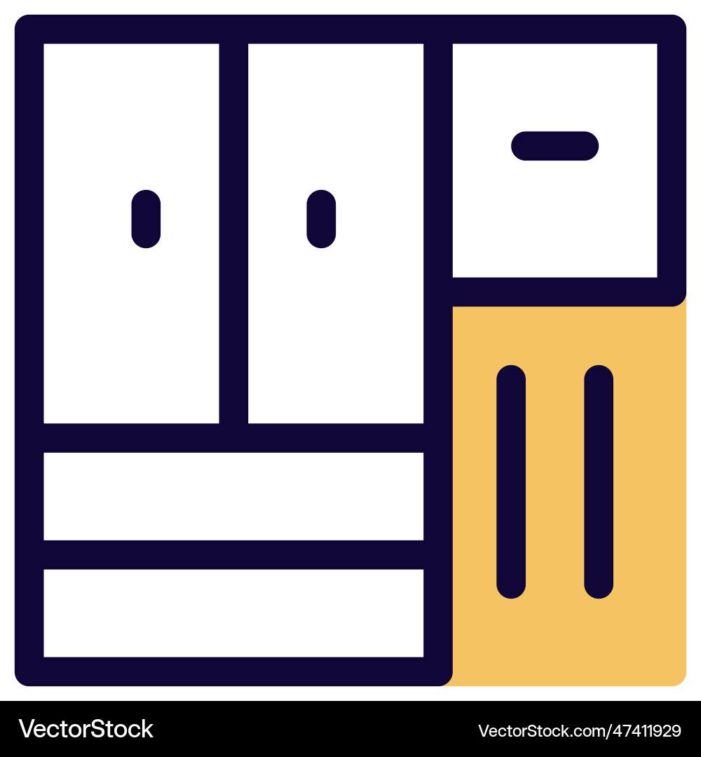 Closet made up of multiple small cabinets Vector Image