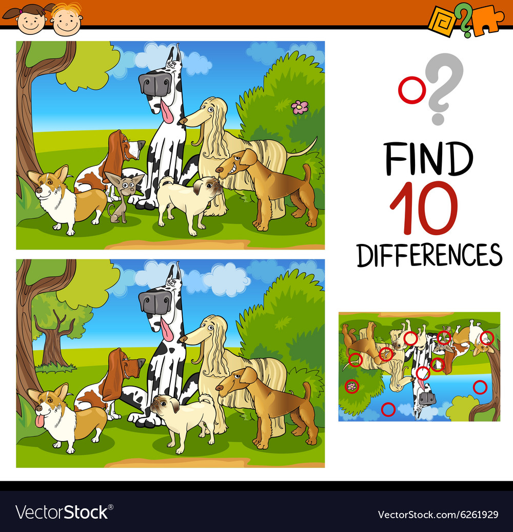 Find differences educational task Royalty Free Vector Image