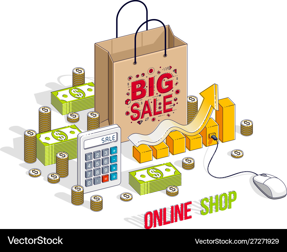 Online shopping concept web store internet sales Vector Image