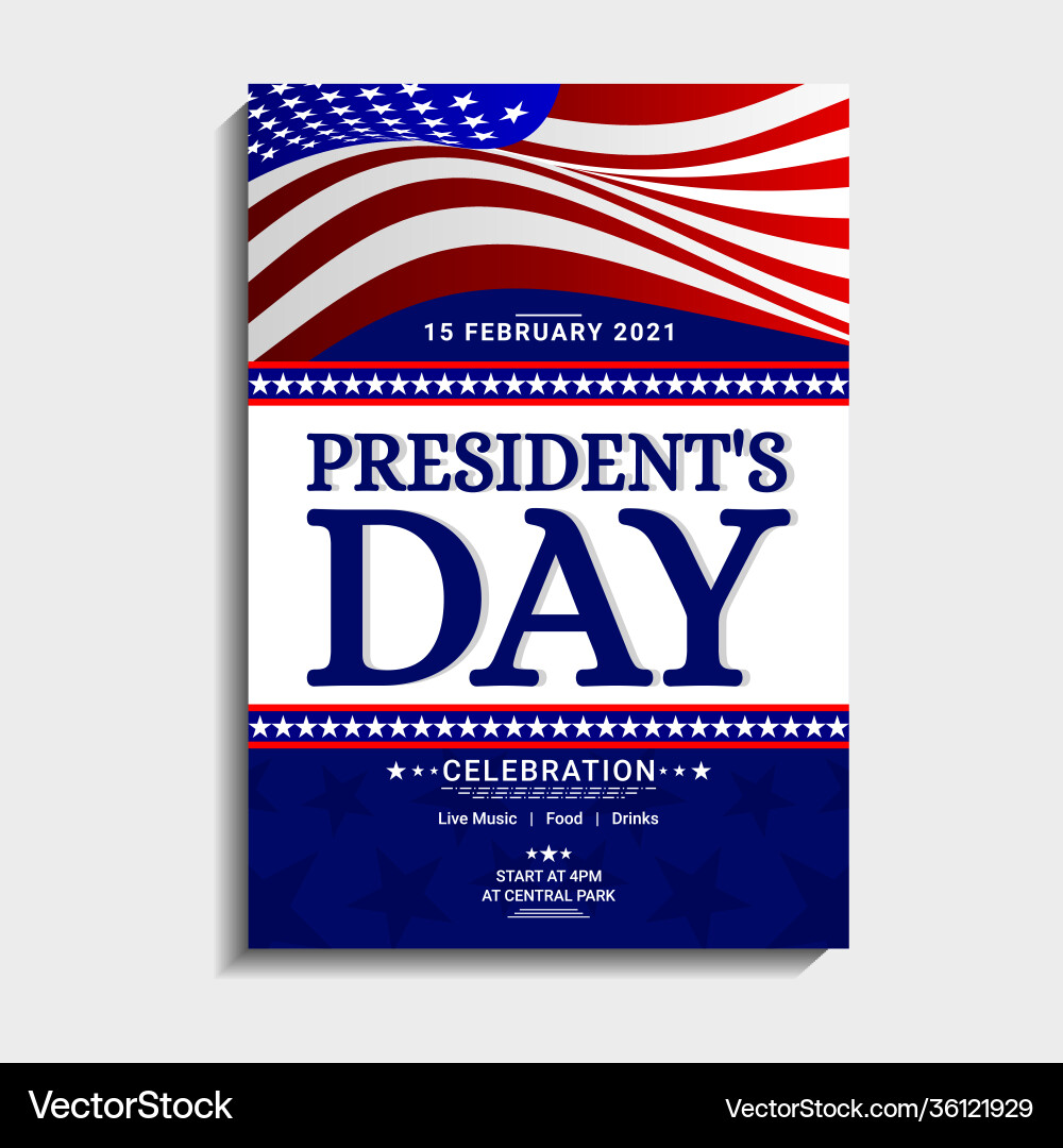 Presidents day template design Royalty Free Vector Image