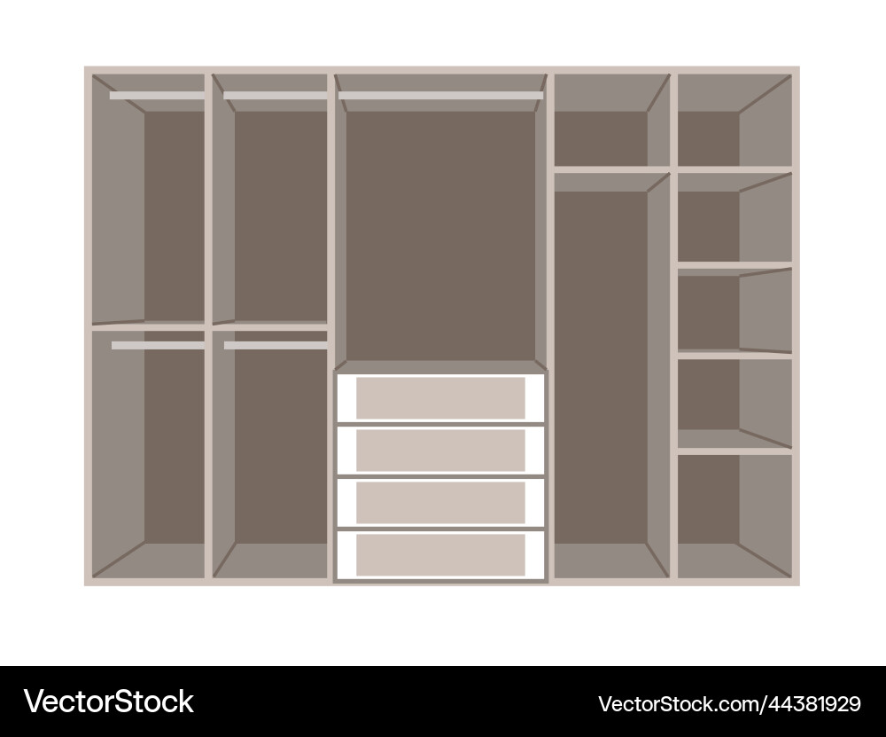 Wardrobe cartoon isolated on white Royalty Free Vector Image