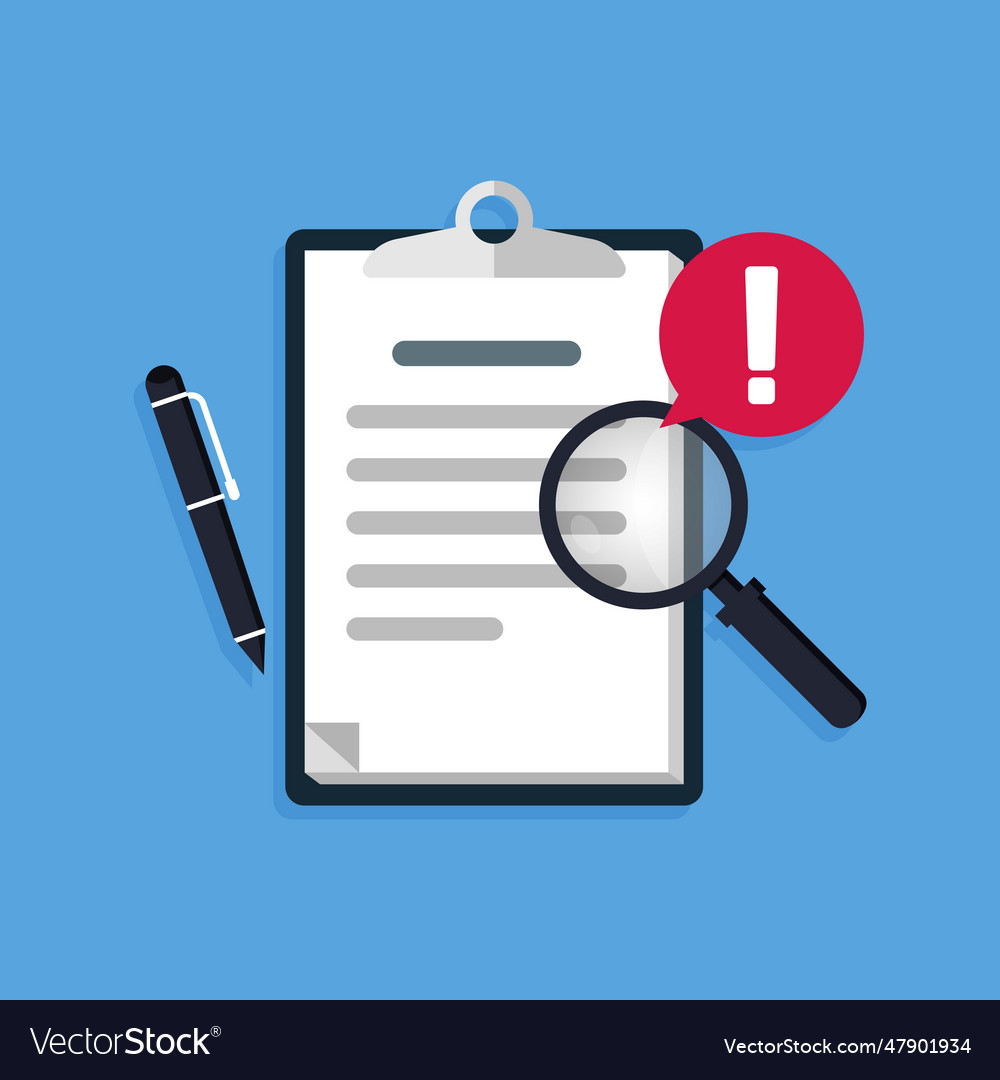 Document with red alert or error notification Vector Image