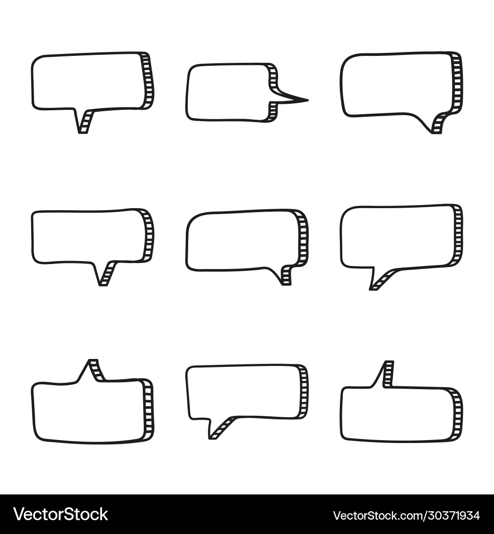 Hand drawn speech bubbles Royalty Free Vector Image