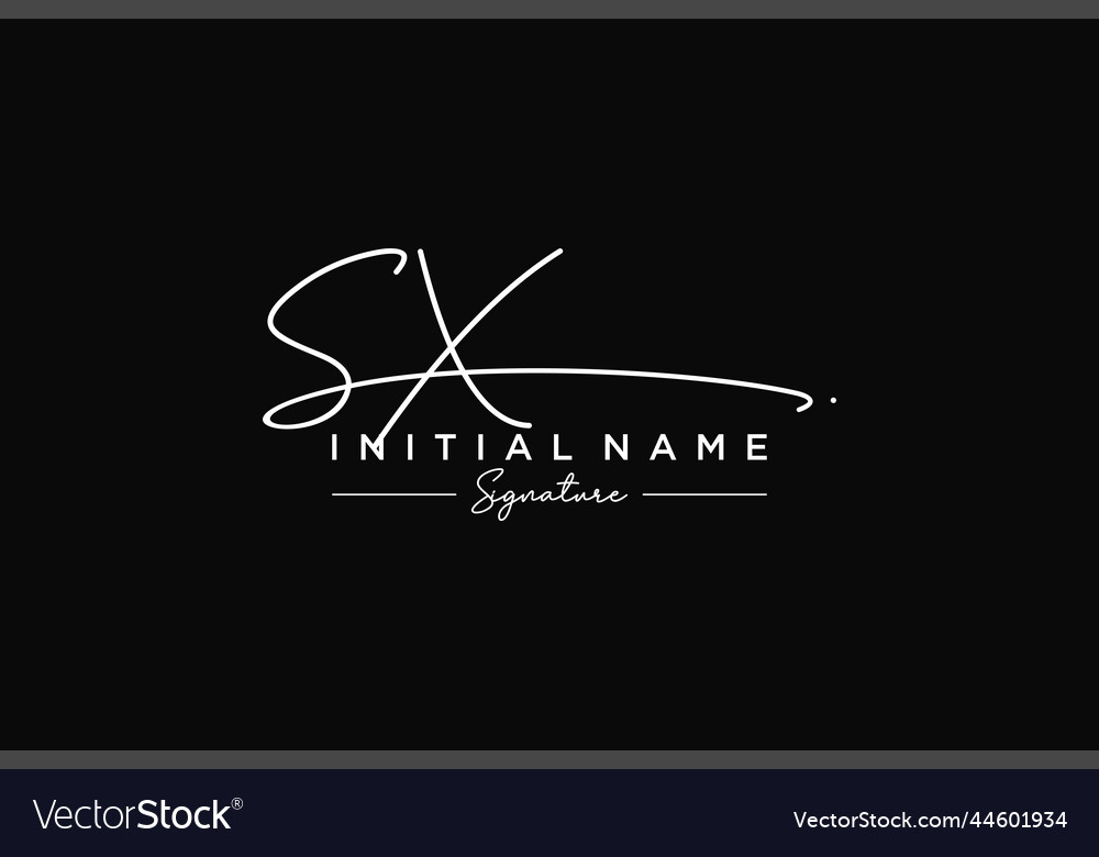 Initial sx signature logo template hand drawn Vector Image