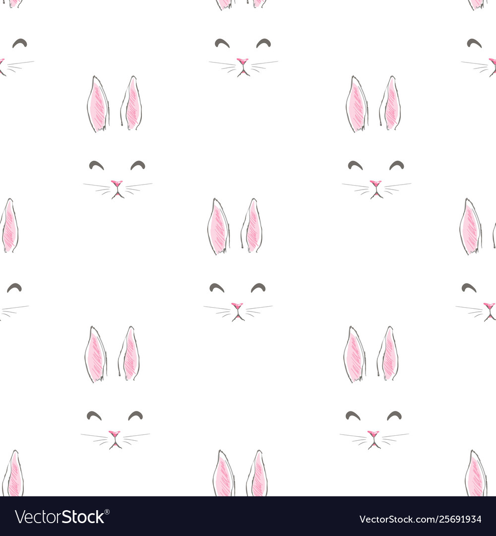Rabbit pattern seamless Royalty Free Vector Image