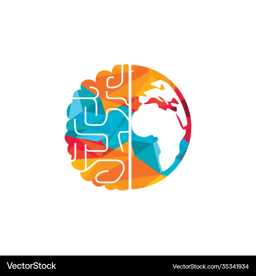 World brain logo template Royalty Free Vector Image