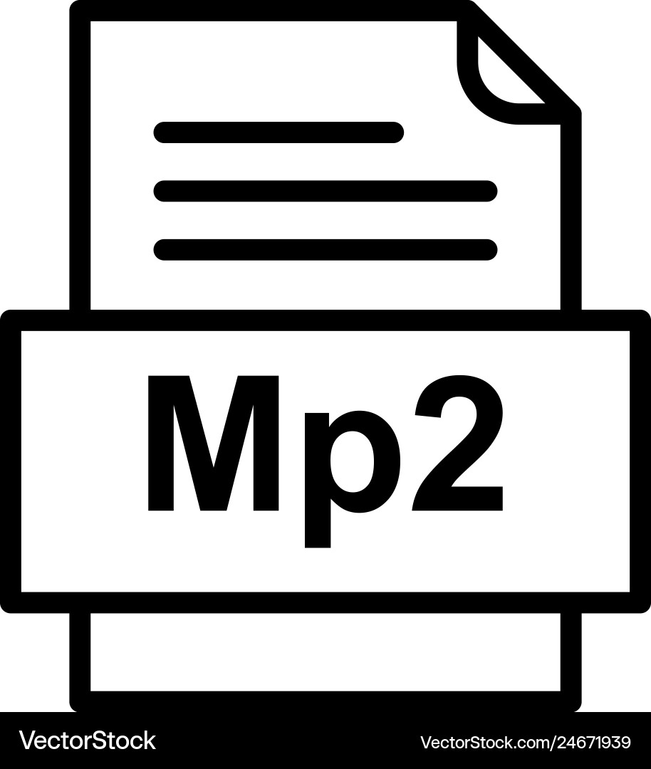 Mp2 file document icon Royalty Free Vector Image
