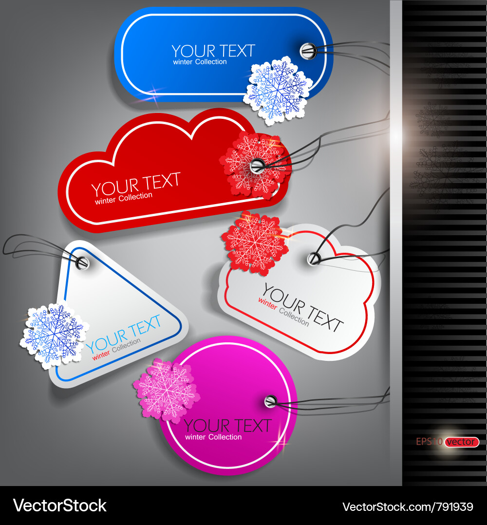 Winter christmas labels Royalty Free Vector Image