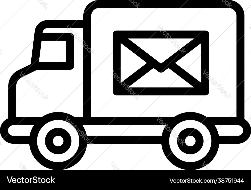 Post truck icon outline style Royalty Free Vector Image