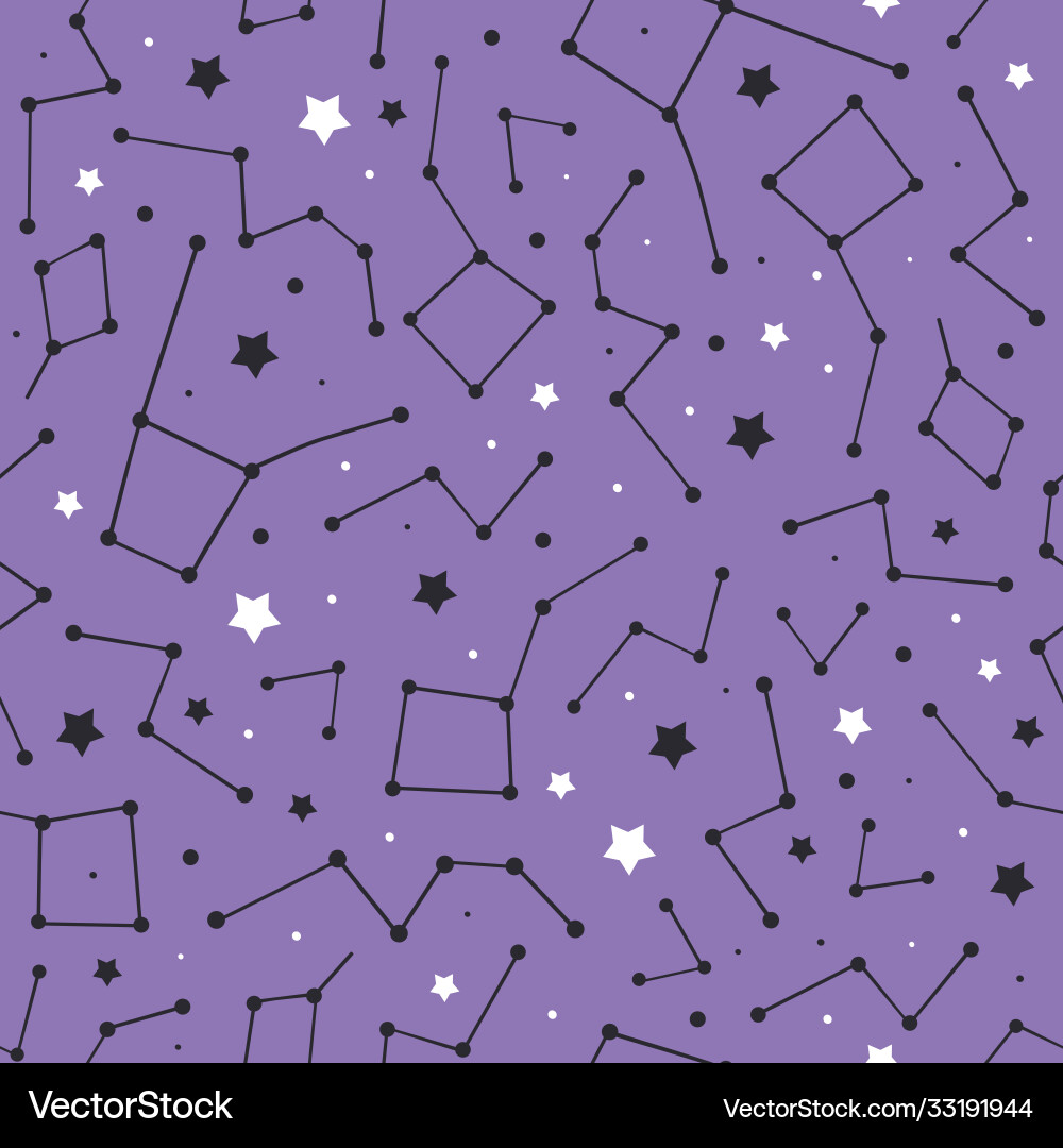 Seamless pattern with space galaxy constellation Vector Image